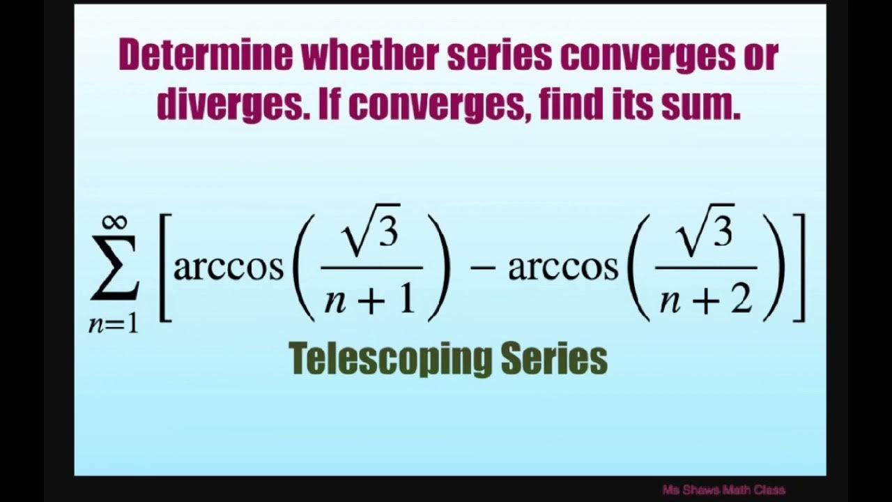 determine-if-series-converges-or-diverges-arccos-sqrt-3-n-1
