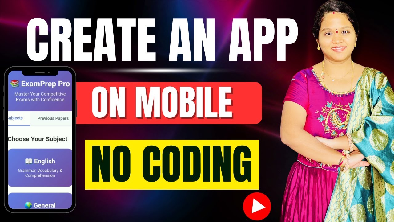 Build an App on Mobile (NO CODING) in just 10 Mins - YouTube