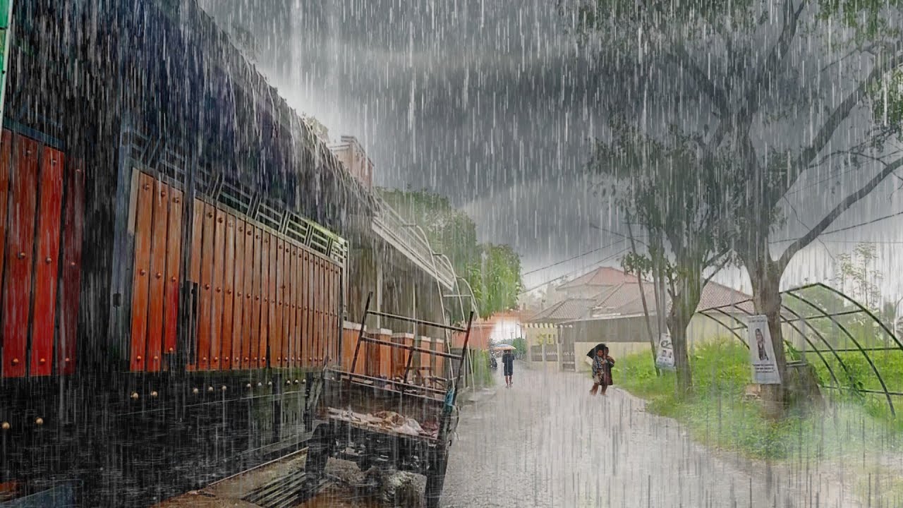 Heavy Rain Falls Almost Every Day My Village Rain Walk Rain Sounds For ...