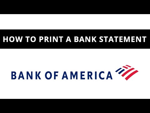 Bank of America - how to print a bank statement - YouTube