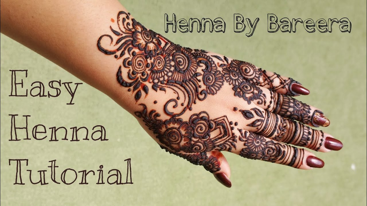 Easy Henna Tutorial | Bridal Henna | Arabic Henna Tutorial | Henna By Bareera - YouTube