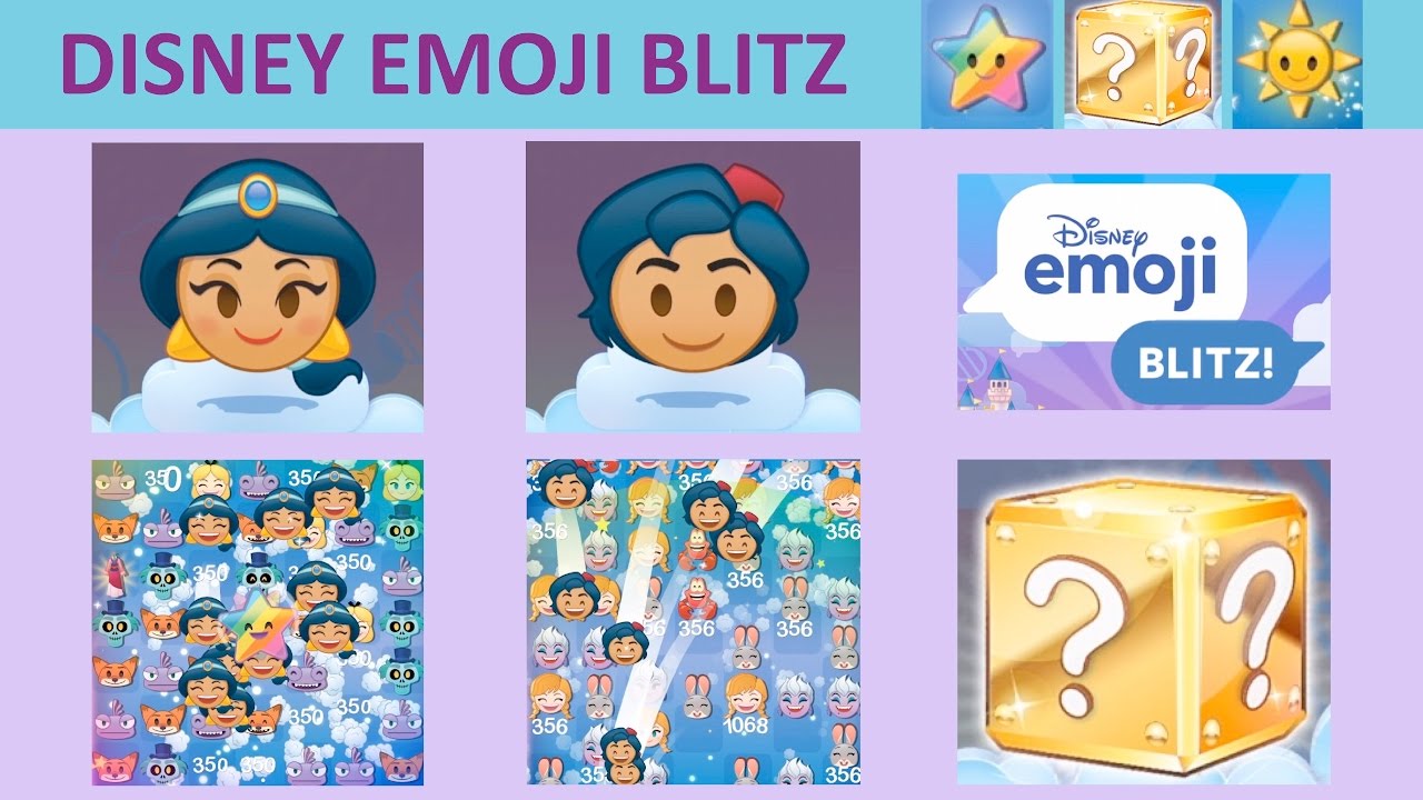Disney Emoji Blitz Jasmine and Aladdin (Gold Box Emoji Power Gameplay ...