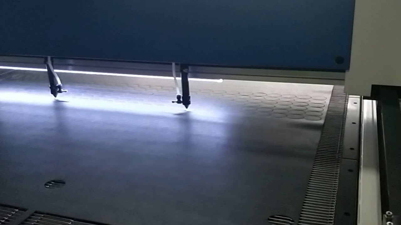Big laser cutter with auto feeding - YouTube