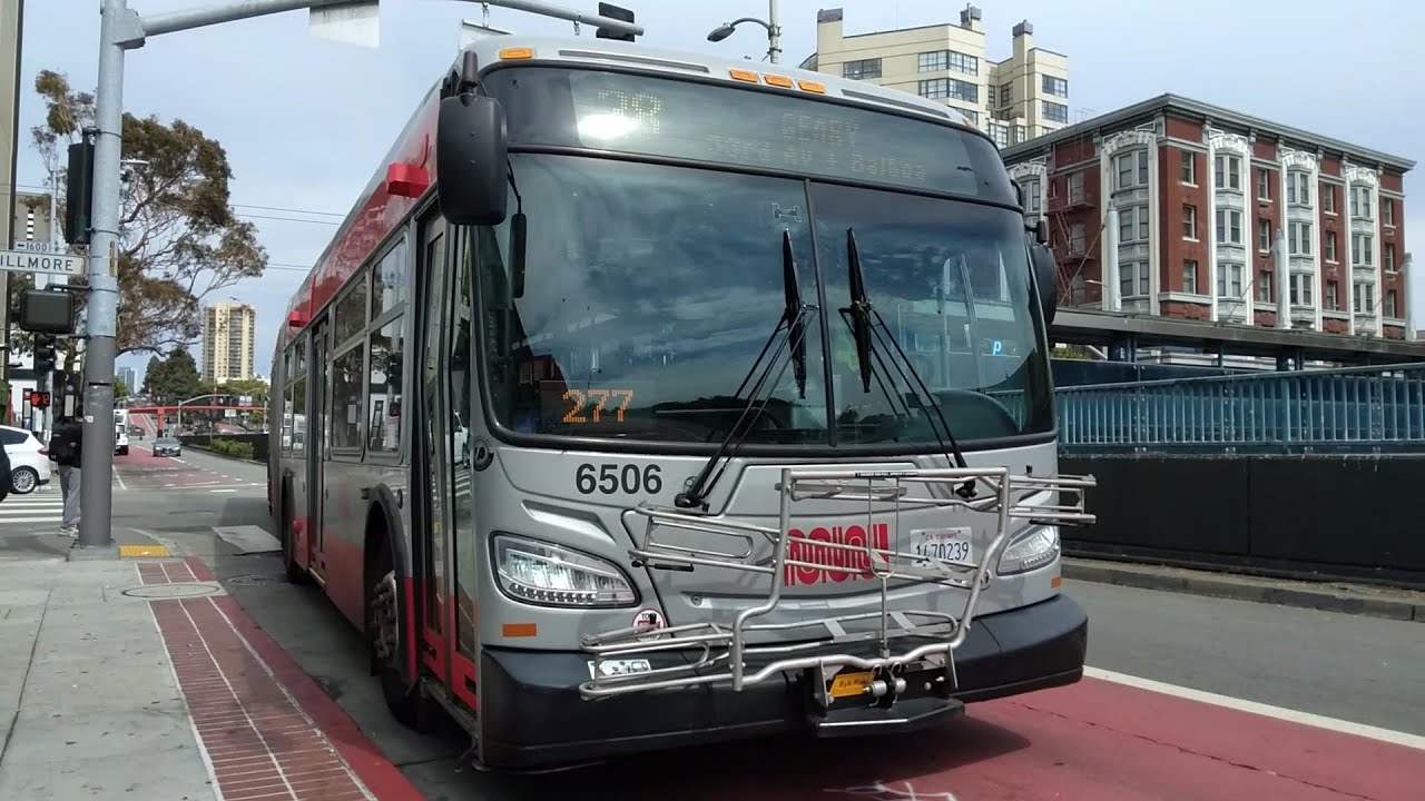 SF Muni 2015 New Flyer XDE60 #6506 on Route 38 Geary - YouTube
