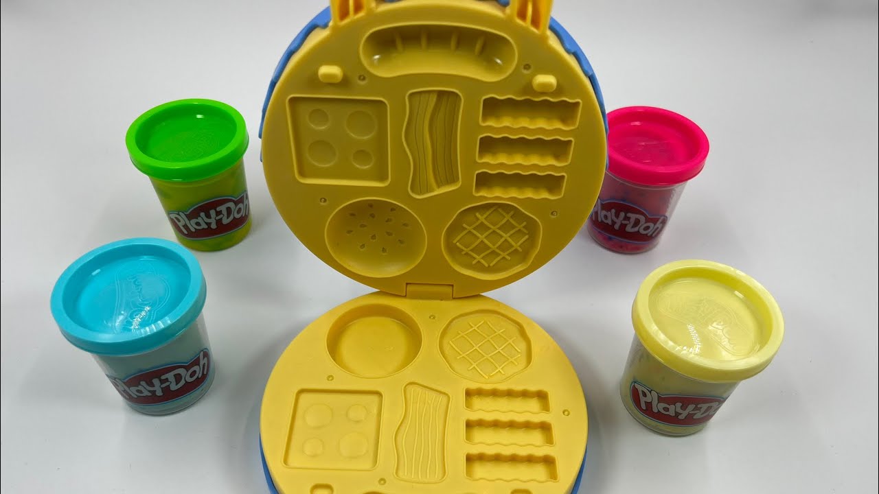 Play Doh colorful rainbow Burger maker grill | ASMR satisfying ...