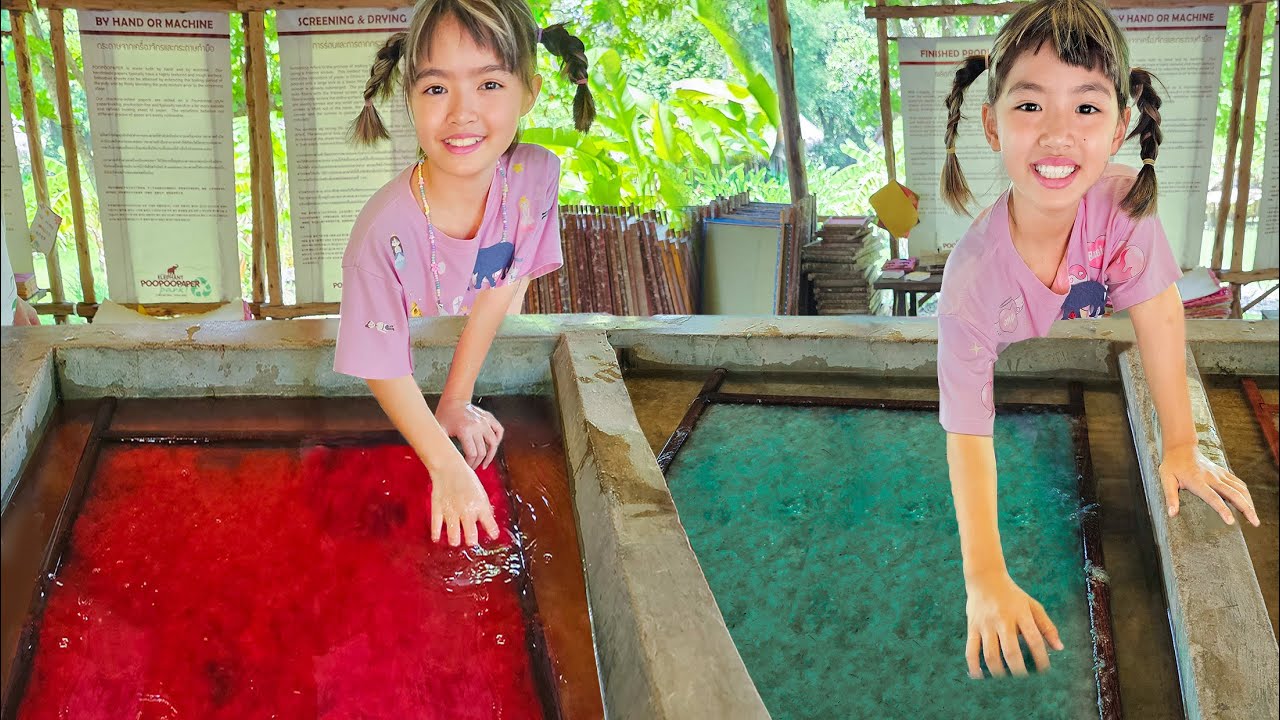 หนูยิ้มหนูแย้ม ทำกระดาษจากขี้ช้าง เที่ยวเชียงใหม่ Elephant Poopoopaper ...