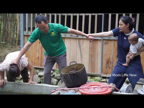 The heartless husband brutally attacked his wife simply because a third party appeared.