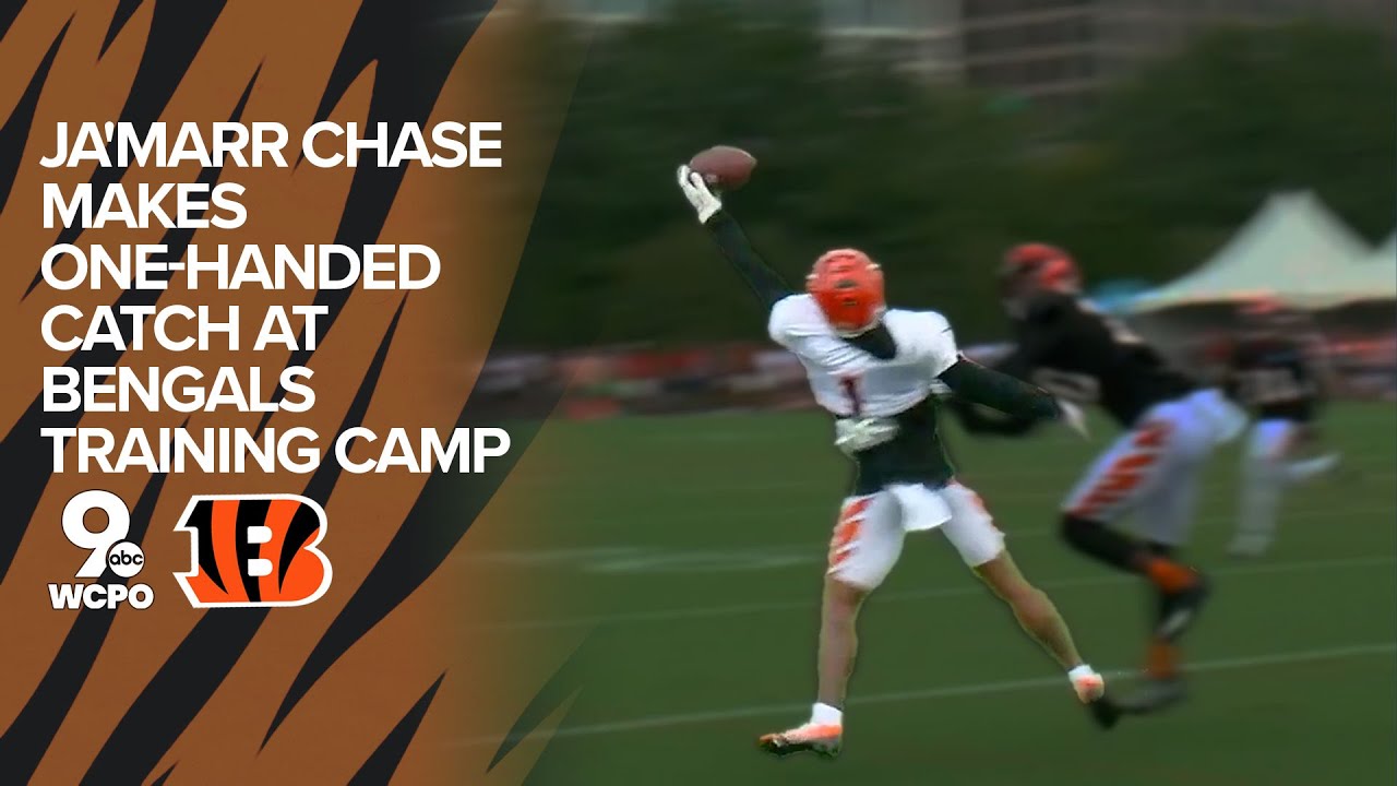 Ja'Marr Chase makes one-handed catch at Bengals training camp - YouTube