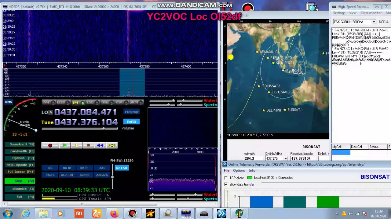 BISONSAT Satellite Telemetry - Ground Station YC2VOC - YouTube