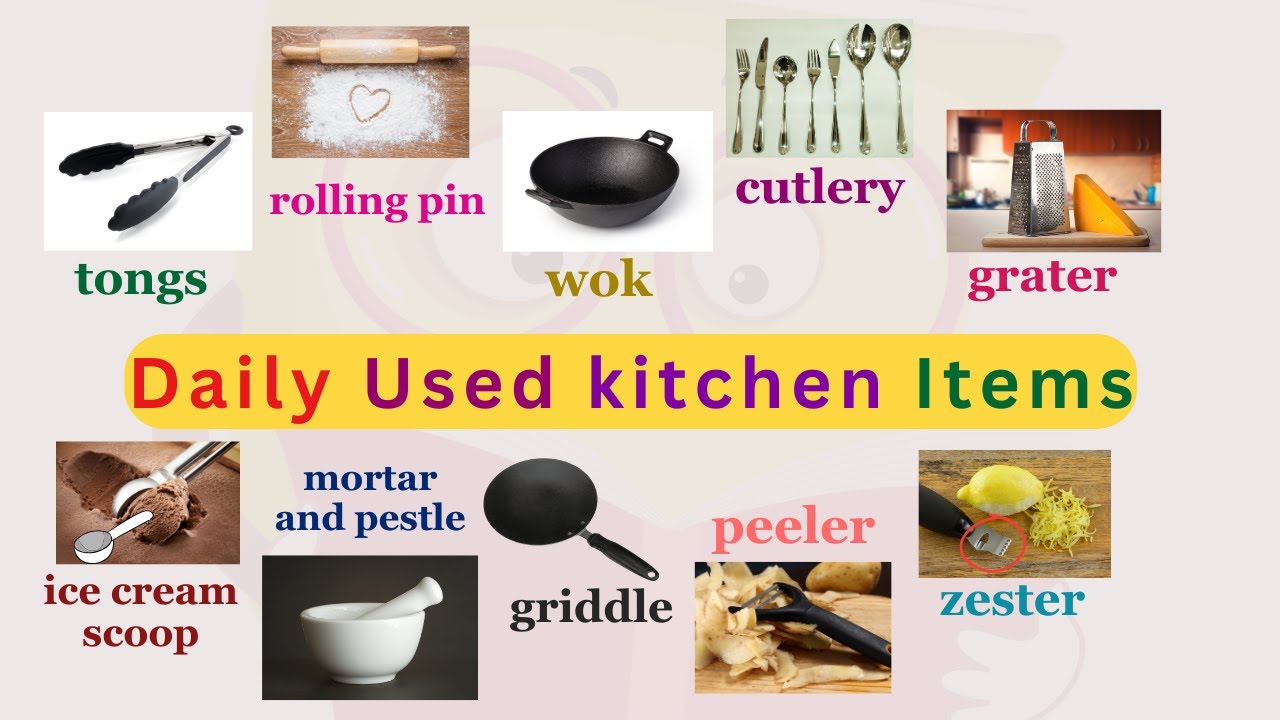 Kitchen Vocabulary In English| Vocabulary used in Kitchen| Daily used ...