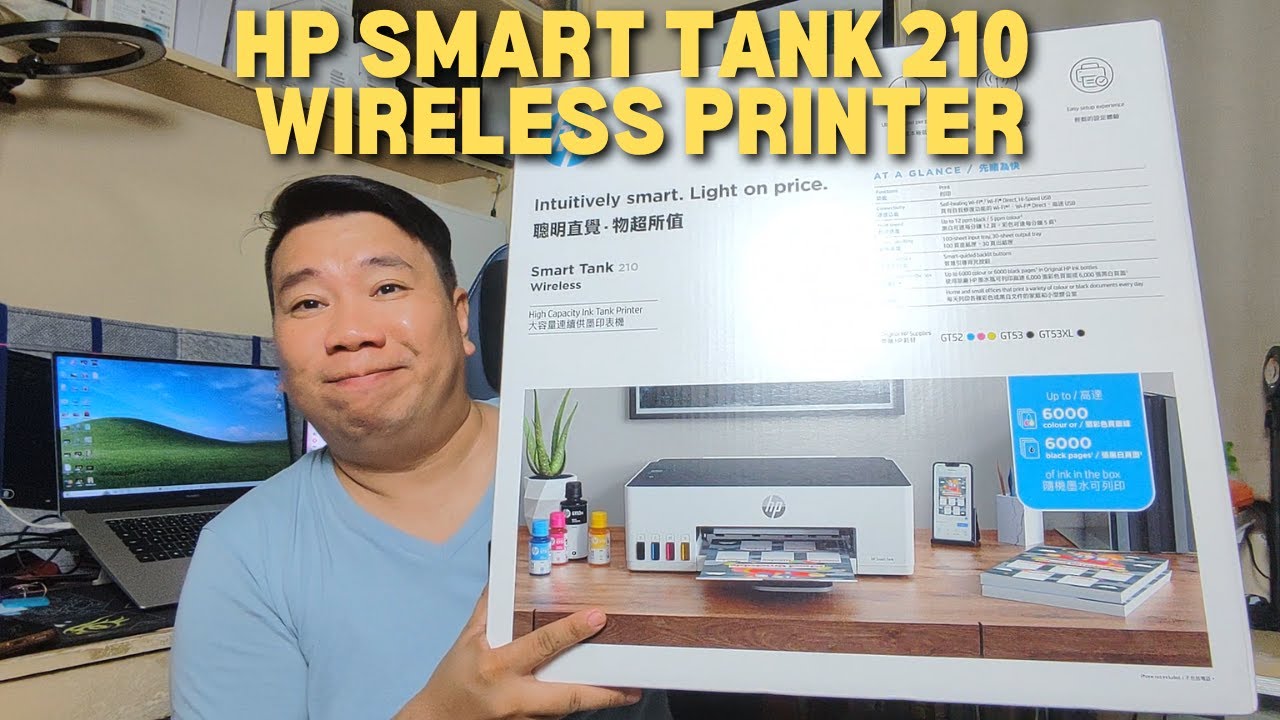 HP SMART TANK 210 WIRELESS PRINTER - UNBOXING, SET UP AND TEST ( SRP ...