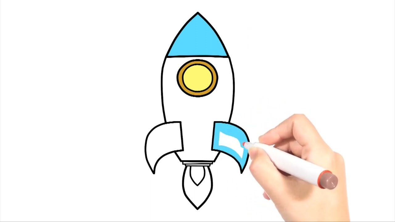Comment dessiner et colorier une fusée facilement - YouTube