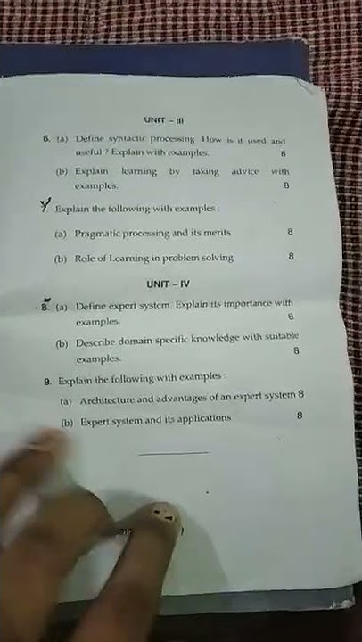 BCA 6th semester Artificial Intelligence July 2021 MDU - YouTube