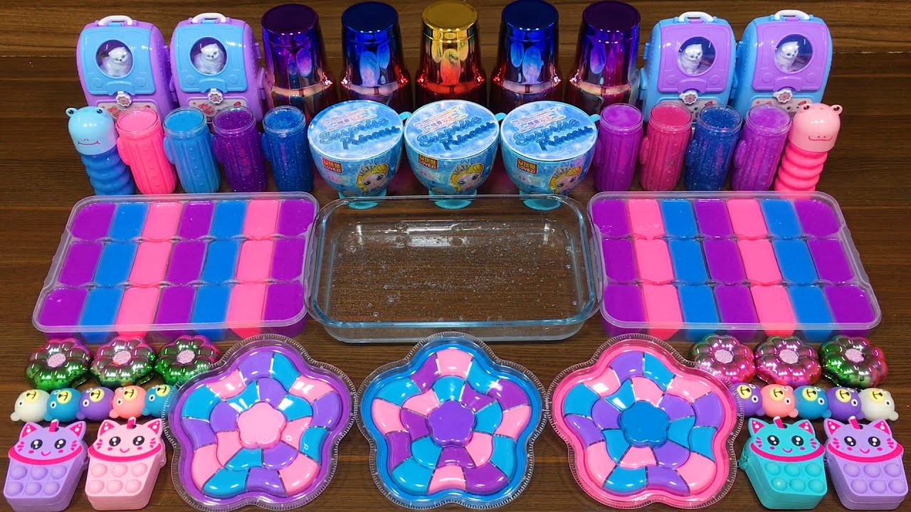 GALAXY slime!!!Mixing random into CLEAR Slime !!!Satisfying Slime Video ...