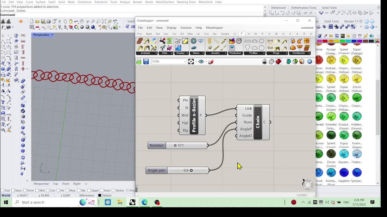 Grasshopper chain command | rhino tutorial | rhino tips and tricks | grasshopper tutorial - YouTube