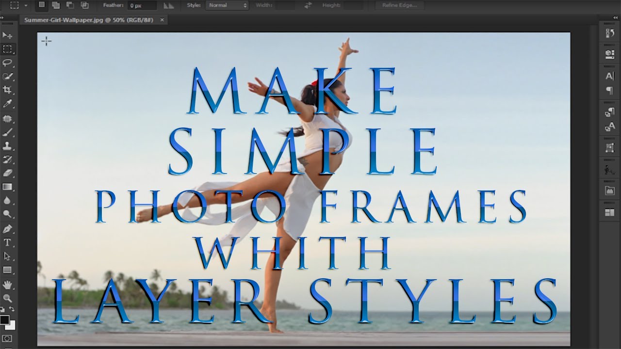 Adobe photoshop cc Make simple frames to your photos with rectangular ...