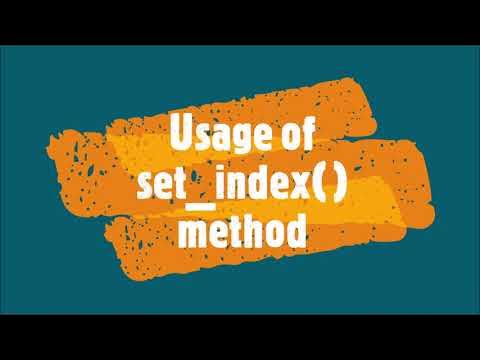 11-Usage of set_index( ) method - YouTube