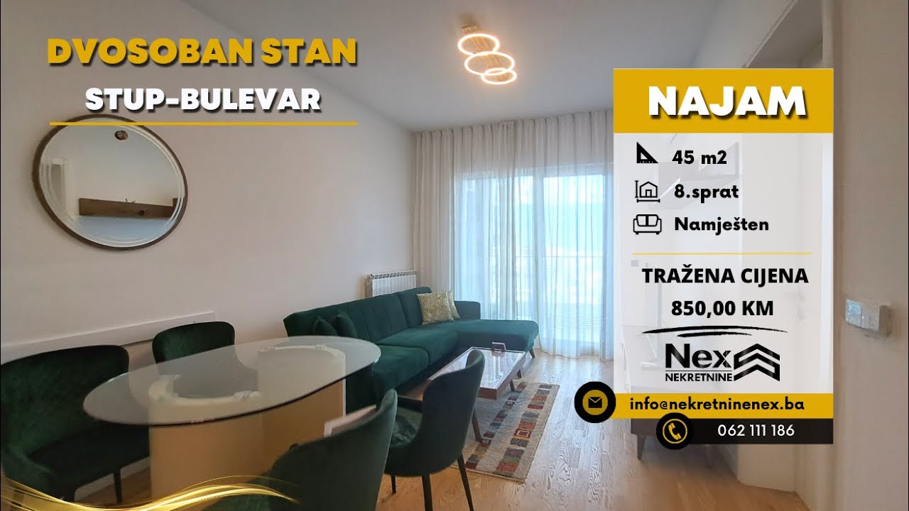 Dvosoban stan Bulevar/Stup/Ilidža 45 m2 - YouTube