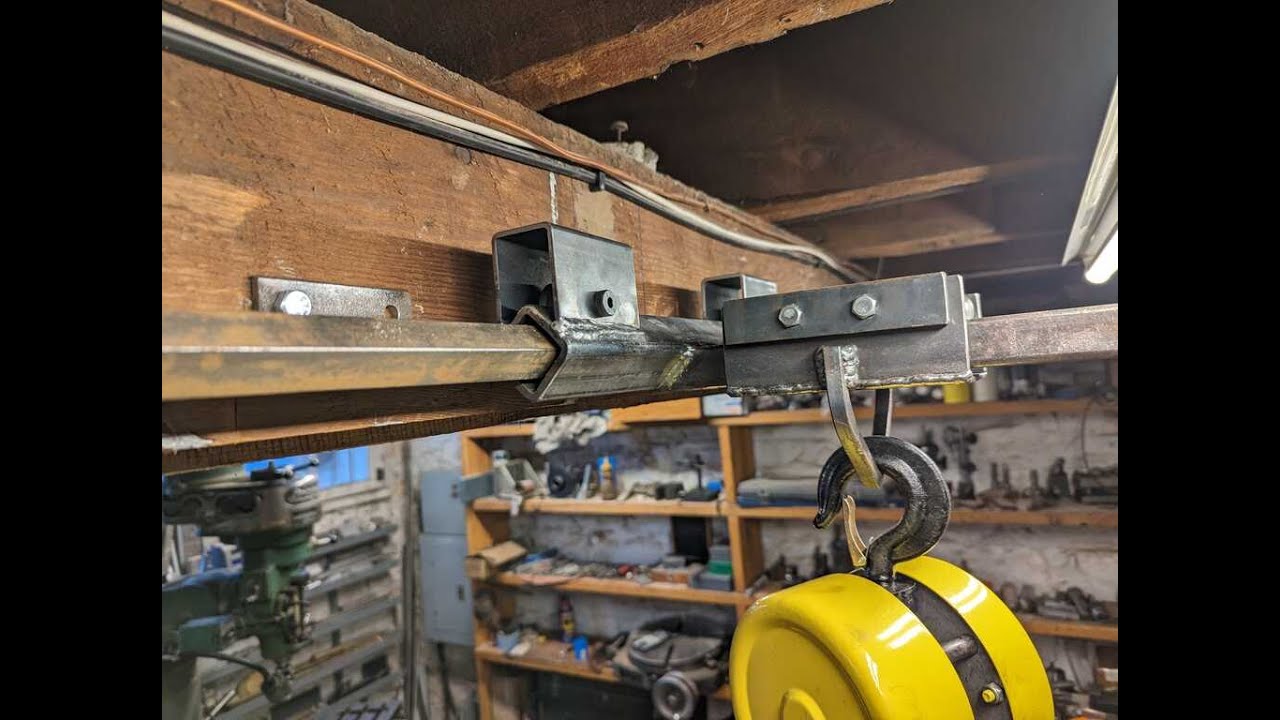 Fabricating a small overhead crane for a lathe - YouTube