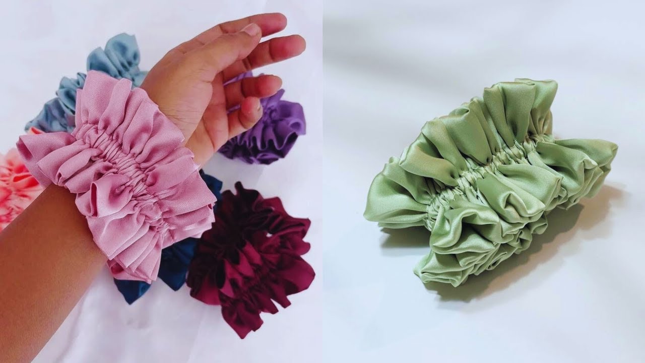 DIY Ruffle Scrunchie || How to make ruffled scrunchie - YouTube