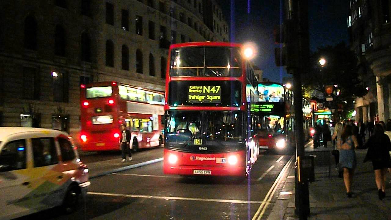 London Bus Route N47 at Trafalgar Square, Charing Cross Station - YouTube