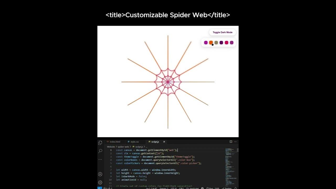 Create a Stunning Customizable Spider Web Animation with HTML & JavaScript! - YouTube