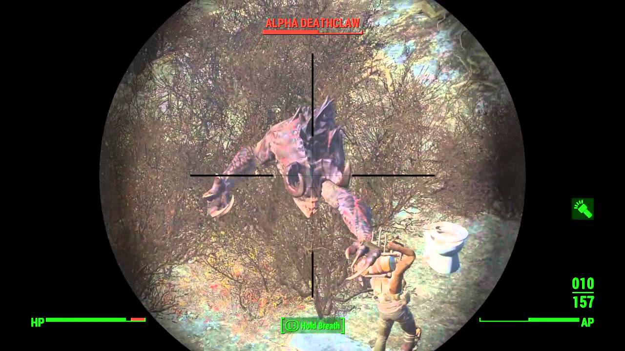 Fallout 4 alpha death claw vs raiders - YouTube