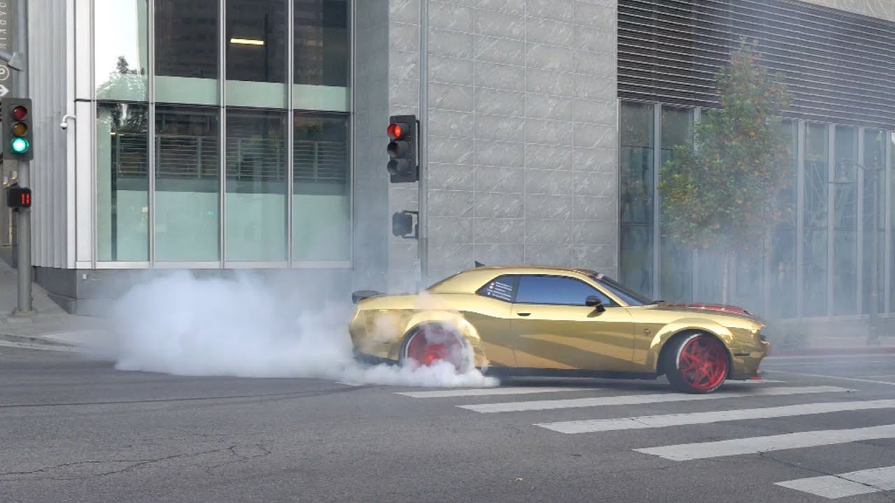 WE ALMOST CRASHED DOING BURNOUTS IN OUR HELLCATS!! *EMBARRASSING* - YouTube