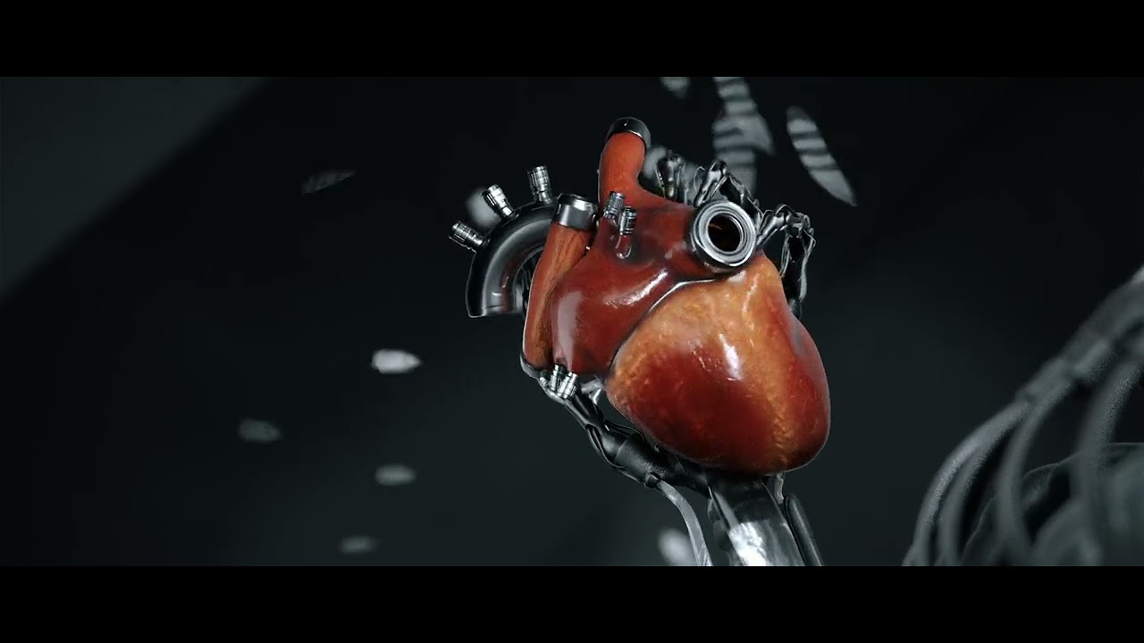 Cyborg, heart, beat, hand, vellum simulation, animated 3D models ...