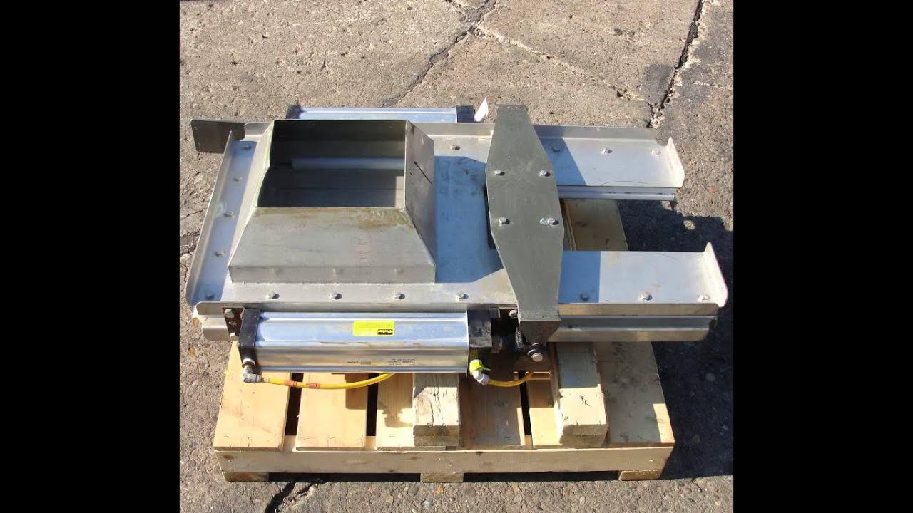 12" diameter pneumatic stainless steel slide gate valve or - YouTube