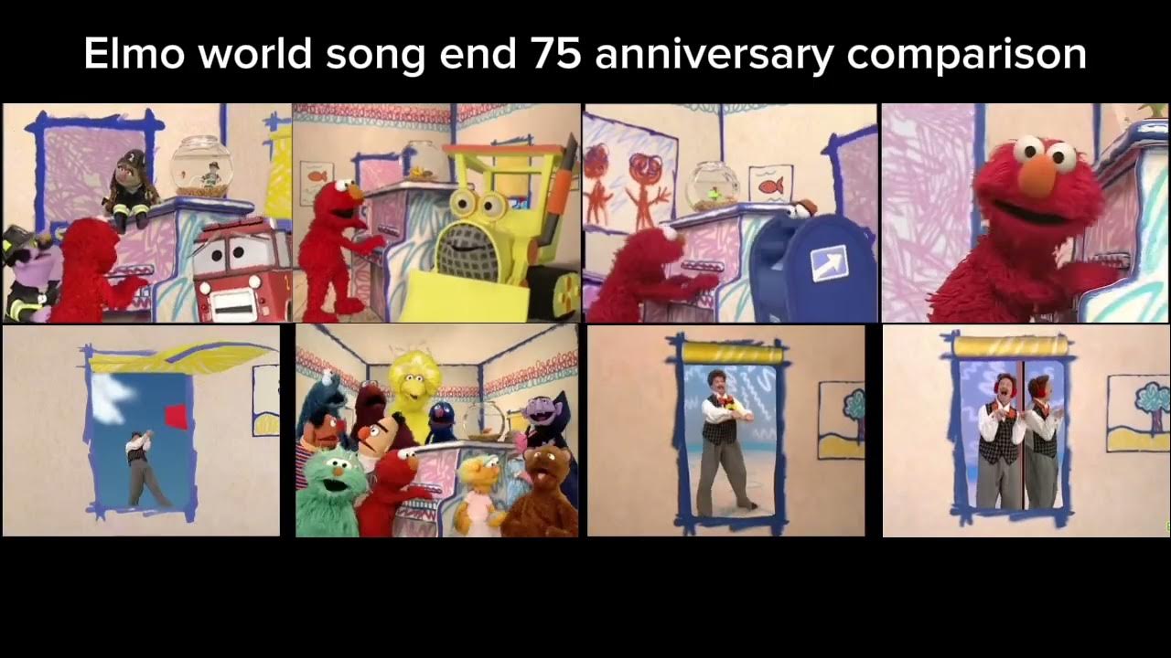 Elmo world song end 75 anniversary comparison - YouTube