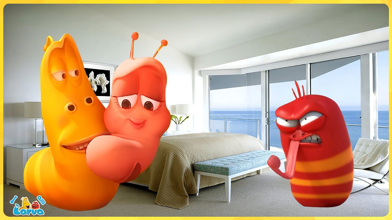 Yellow larva holding pink larva 😍 The anger of the red larva 🤬 Larva ...