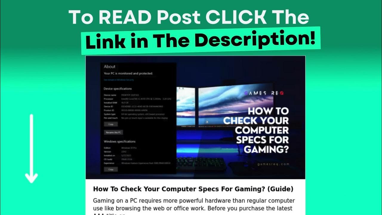 How To Check Your Computer Specs For Gaming? (Guide) - YouTube
