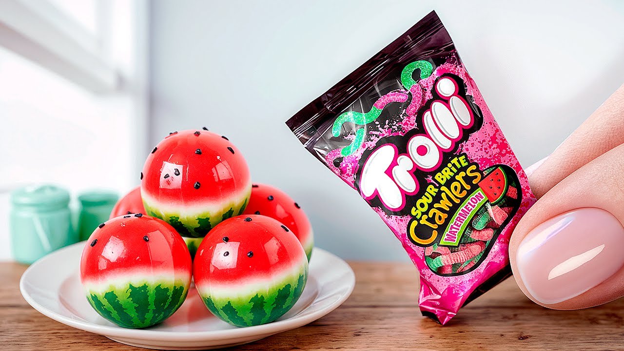 Sweet Watermelon Candy 🍉 Jelly Mini Jelly Fruit Recipes 🍉 Tanghulu ...