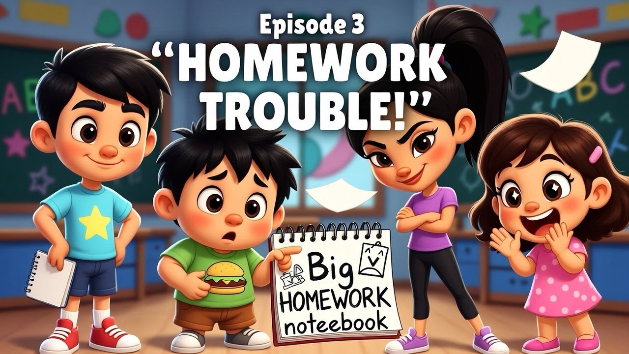 The Great Homework Disaster 📚 | Oopsie Four | #animation # ...