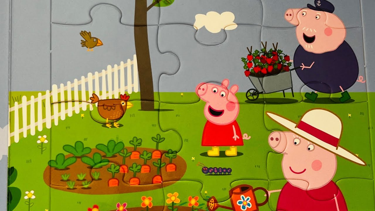 Peppa Pig Helping Grandpa Pig with Vegetables Garden Puzzle ...