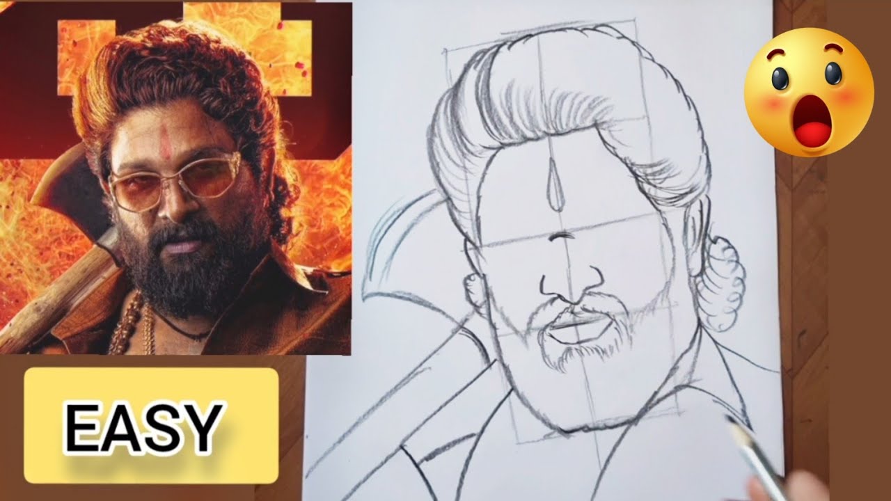 Pushpa 2 Allu Arjun Drawing || Pushpa Drawing || Pushpa 2 - YouTube