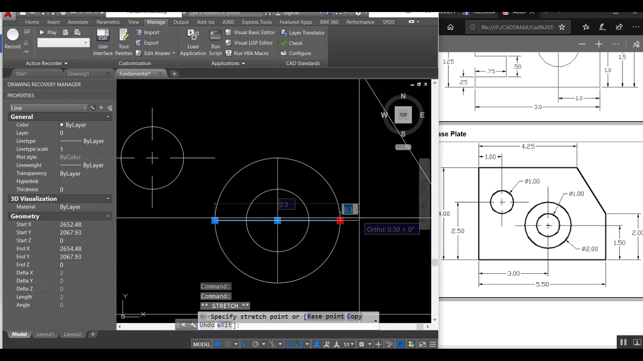 Autocad - Base Plate - YouTube