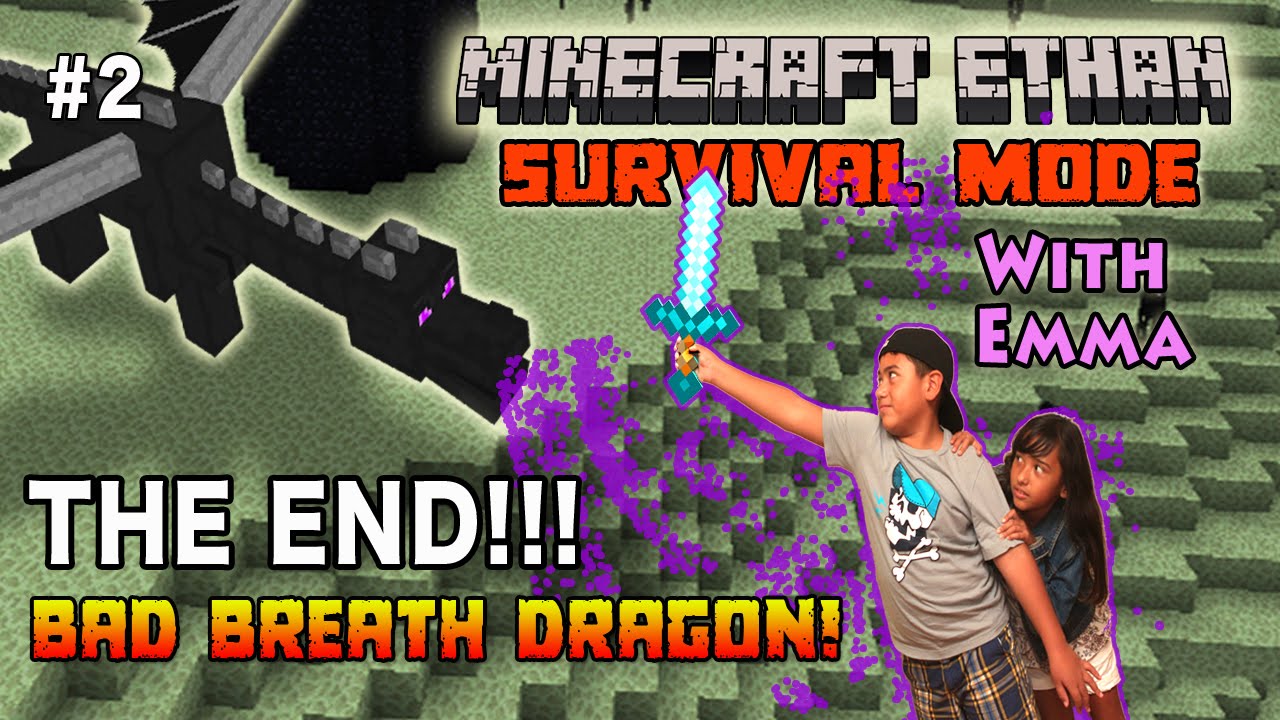 Minecraft Ethan Ended Dragon Battle With His Sister Emma In Survival ...