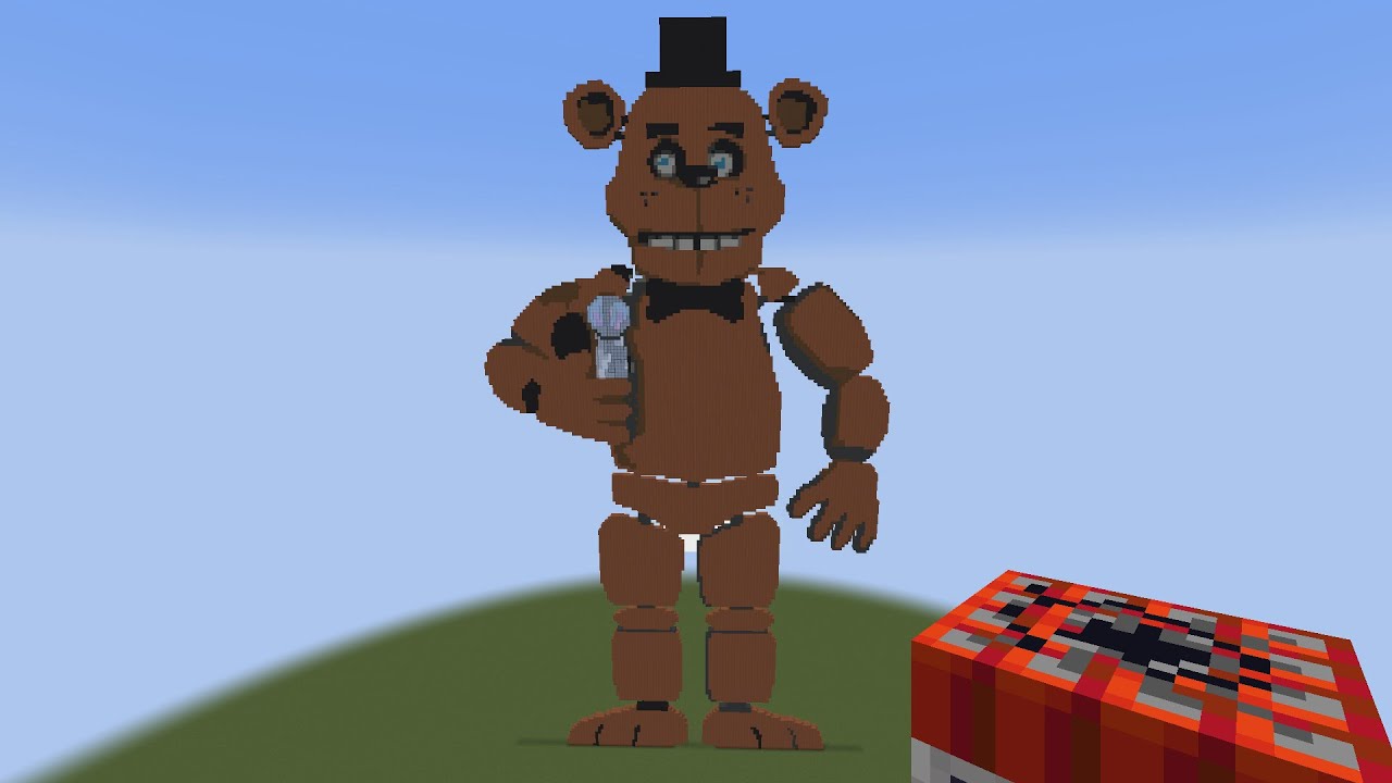 Building FNAF Freddy with reverse TNT explosions - YouTube