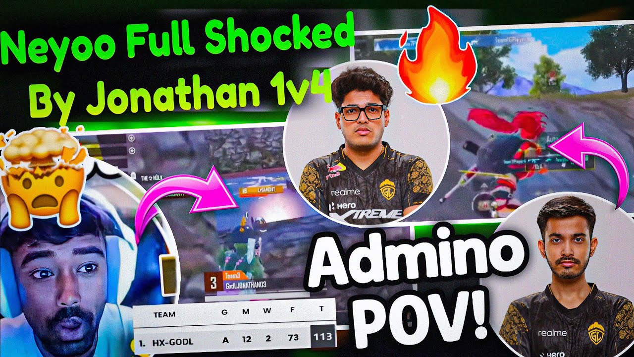 Neyoo Full Shocked By Jonathan 1v4🤯 Admino POV🔥 Neyoo On Simpp - YouTube
