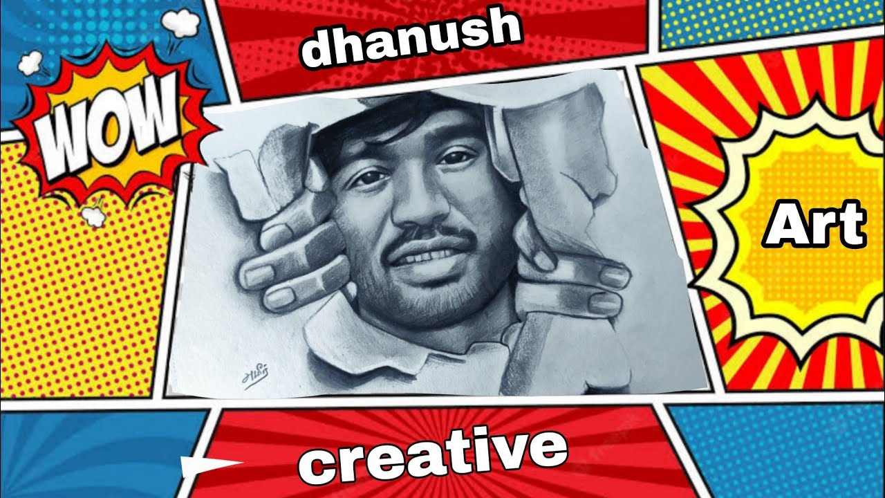 dhanush full drawing video ♥️ / creative drawings / professional arts ...