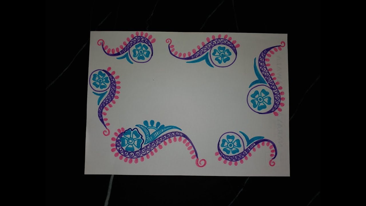 DIY || Simple, Easy & Decorative Border Design For Project File || Back ...