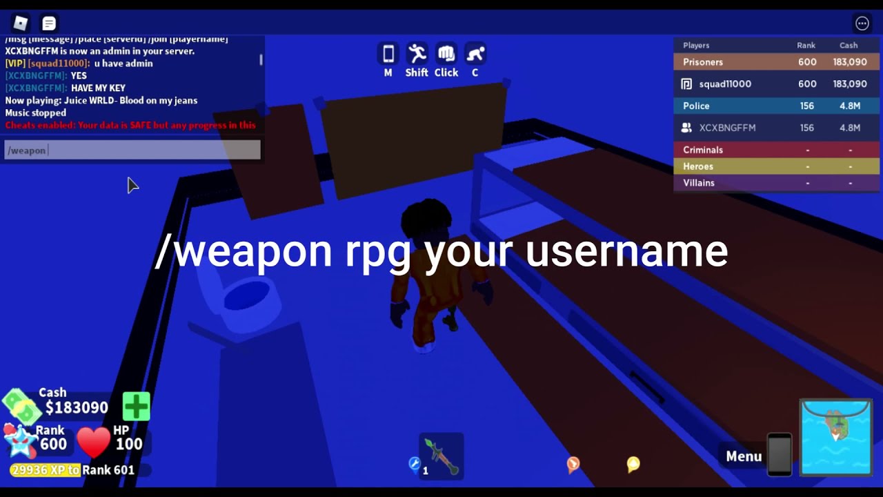 How to use admin commands (Mad city vip server) - YouTube