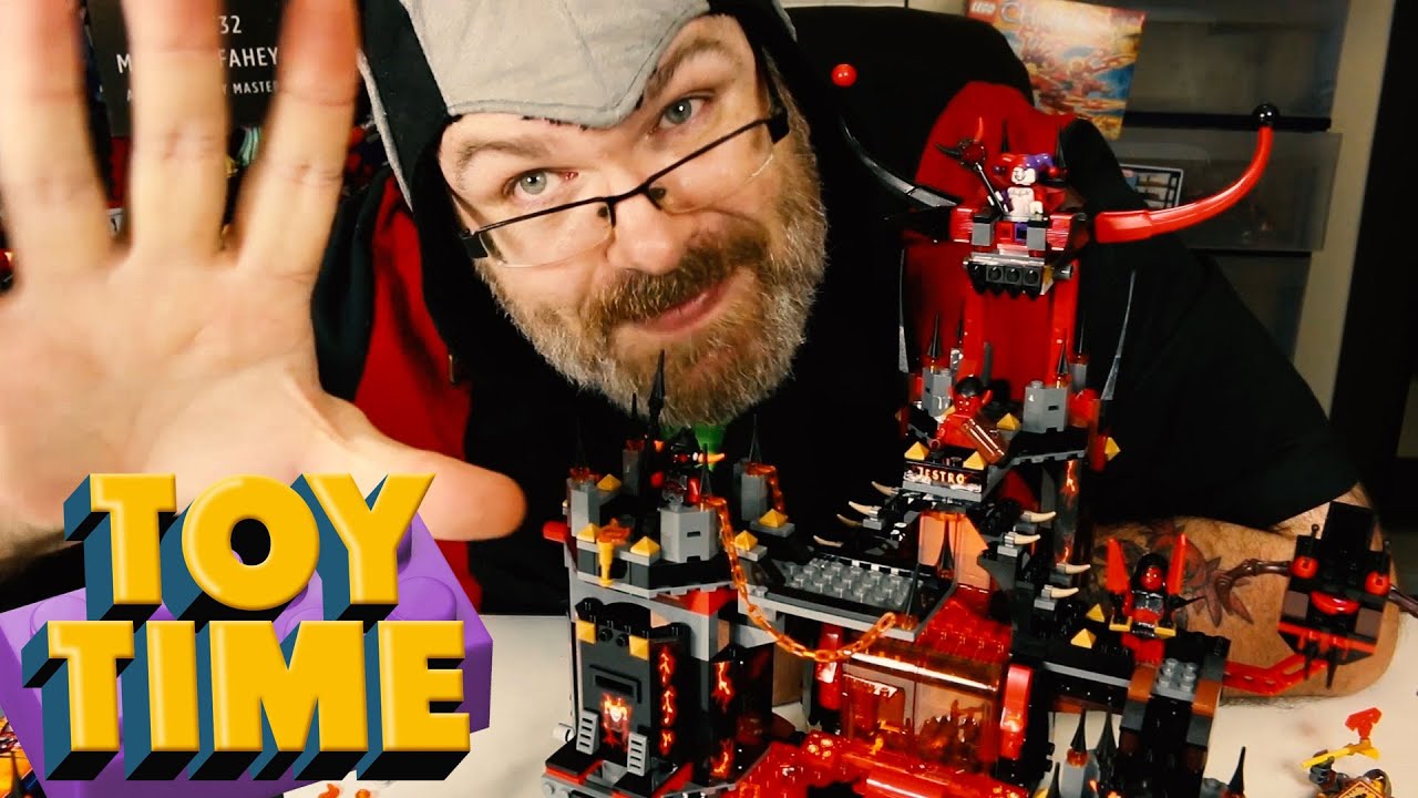 Toy Time Assembles Lego Nexo Knight's Volcano Lair - YouTube