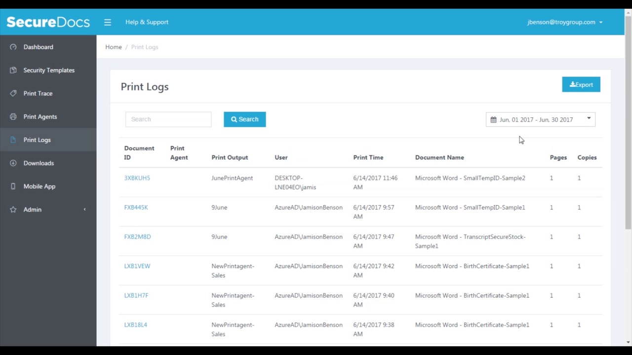 TROY SecureDocs Print Trace Overview - YouTube
