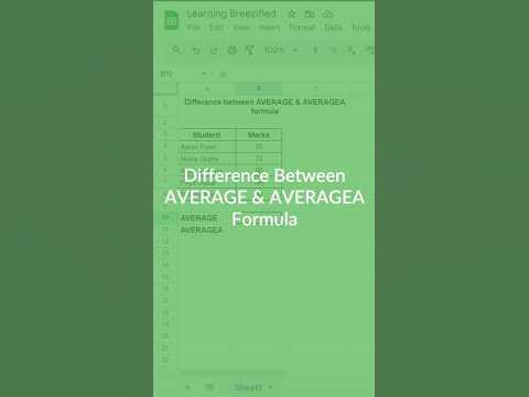How to use AVERAGE & AVERAGEA formula in Google Sheets #googlesheets #average #shorts - YouTube