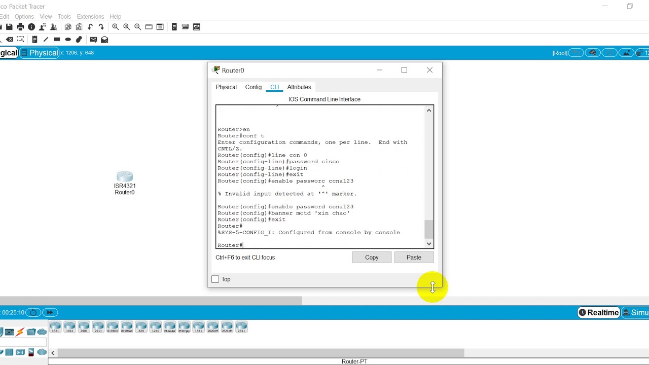 config router cisco package tracer - YouTube