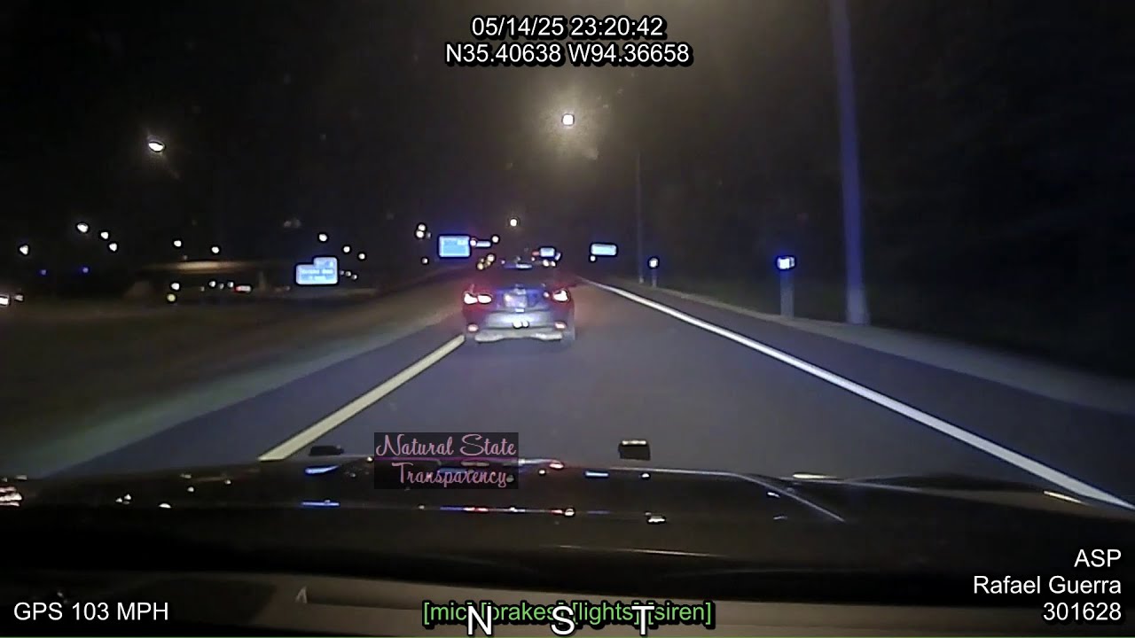 Pursuit/Crash-Pole/I-540/US-64 Van Buren Arkansas State Police Troop H ...