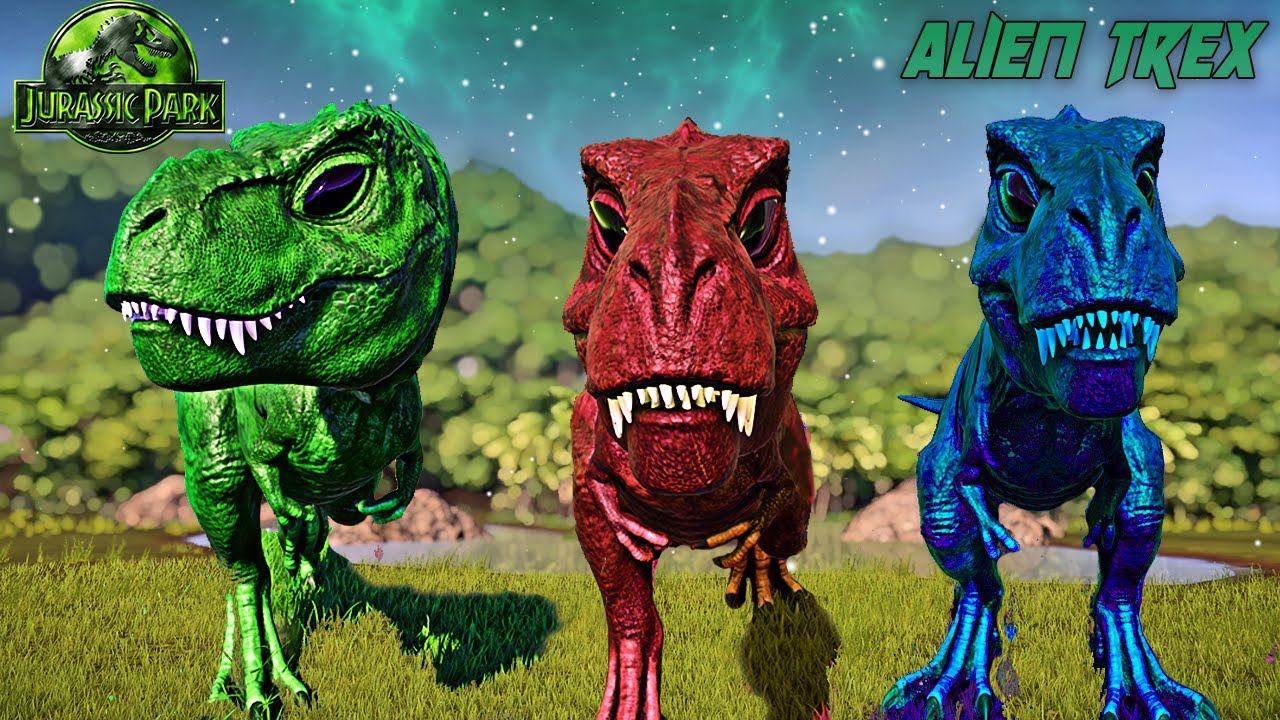 COLORFUL Alien Tyrannosaurus Rex! Vs Ironman, Spinosaurus I-REX ...